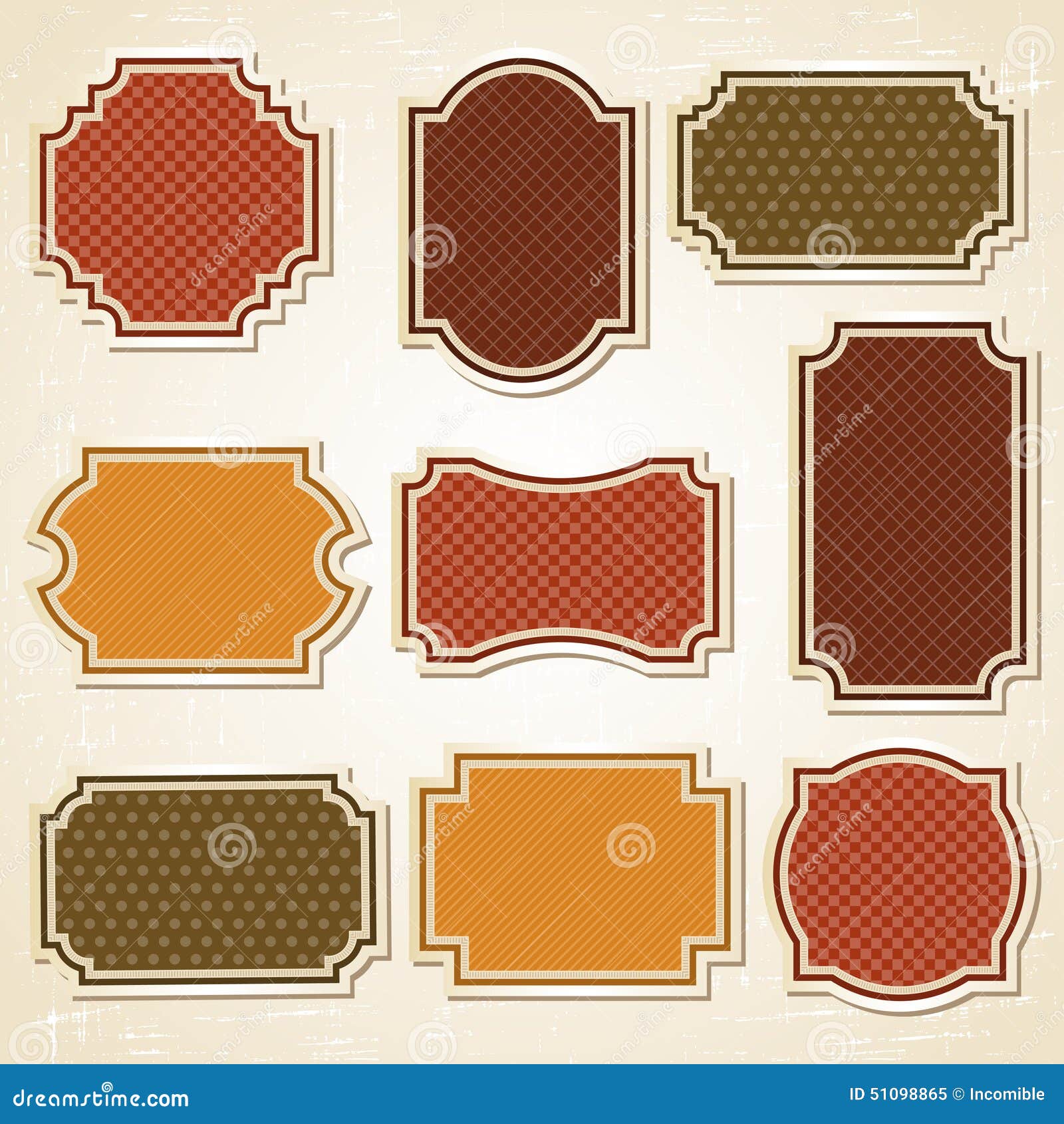 Textured Labels and Stickers Set in Retro Style Stock Vector ...