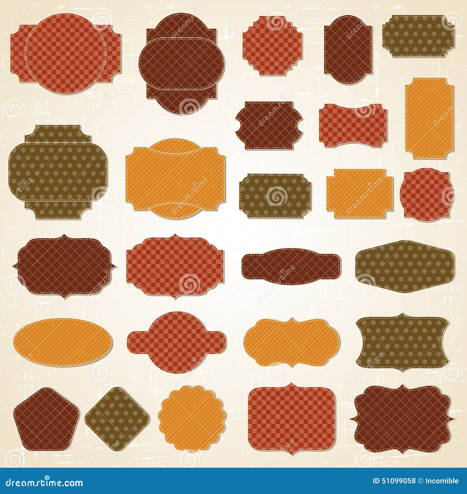Textured Labels and Stickers Set in Retro Style Stock Vector ...