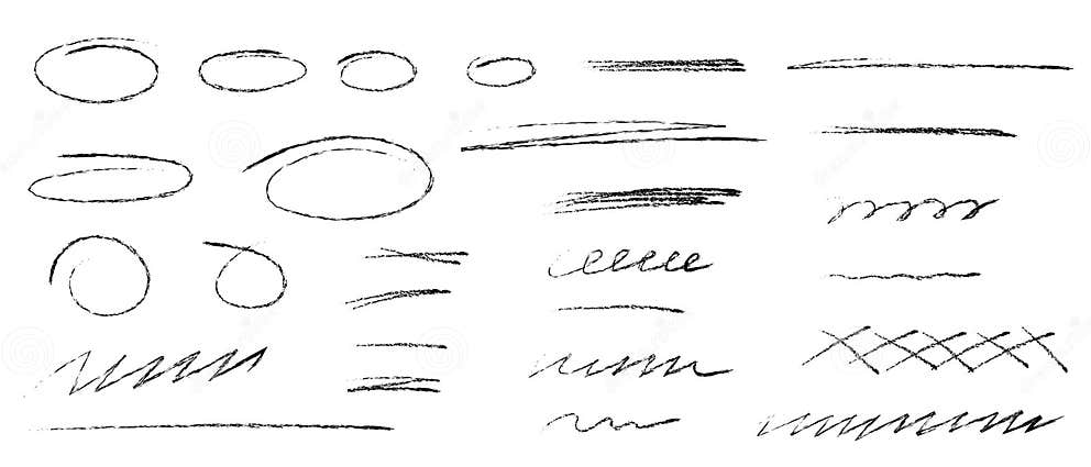 Textured Lines for Emphasis. Chalk Marks and Scribbles Stock Vector ...