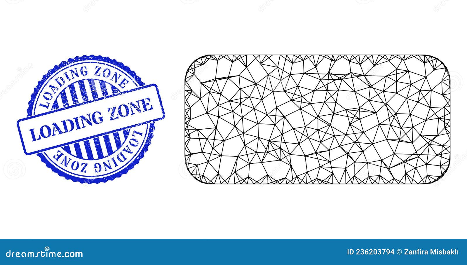 Textured Loading Zone Seal and Hatched Rounded Rectangle Web Mesh Stock ... Textured Loading Zone Seal and Hatched Rounded Rectangle Web Mesh Stock ...