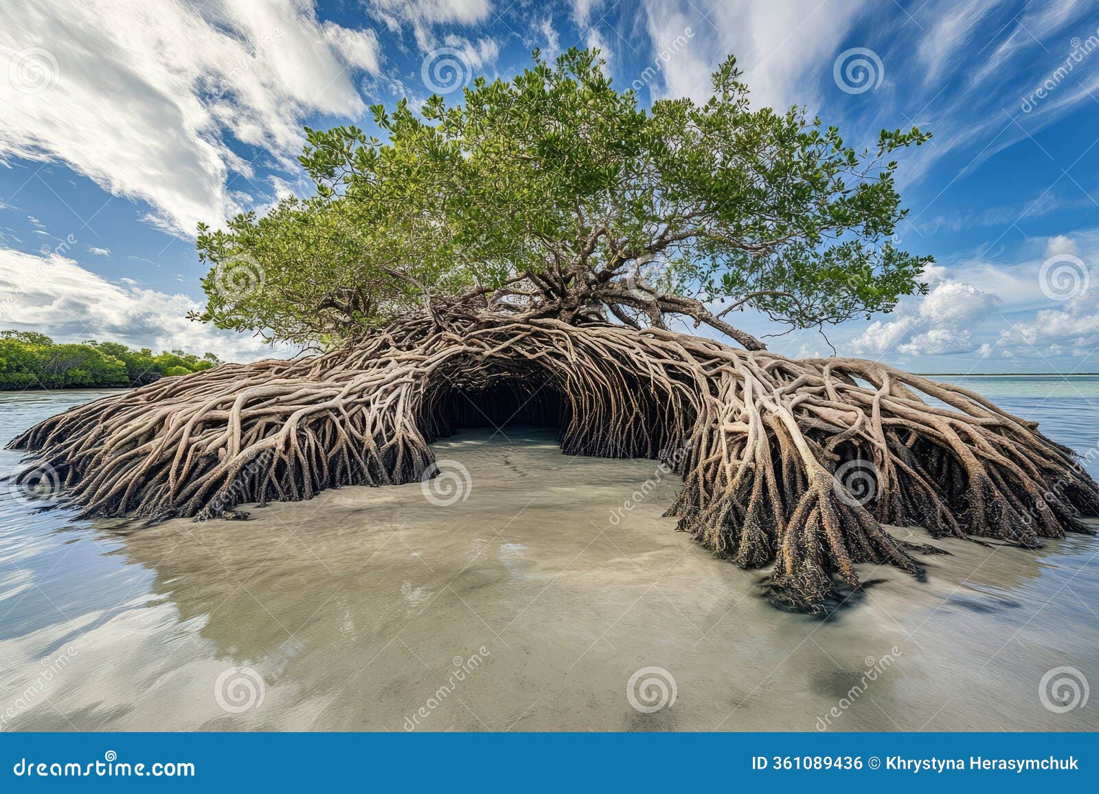 Textured Mangrove Root System, Interwoven Roots Forming a Dense ...