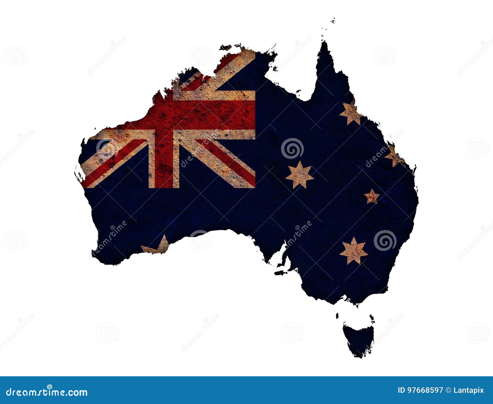 Textured Map of Australia in Nice Colors Stock Illustration ...