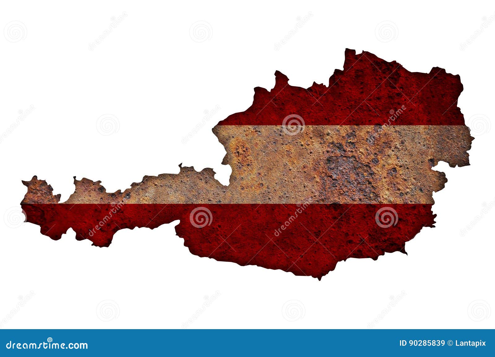 Textured Map of Austria in Nice Colors Stock Illustration ...
