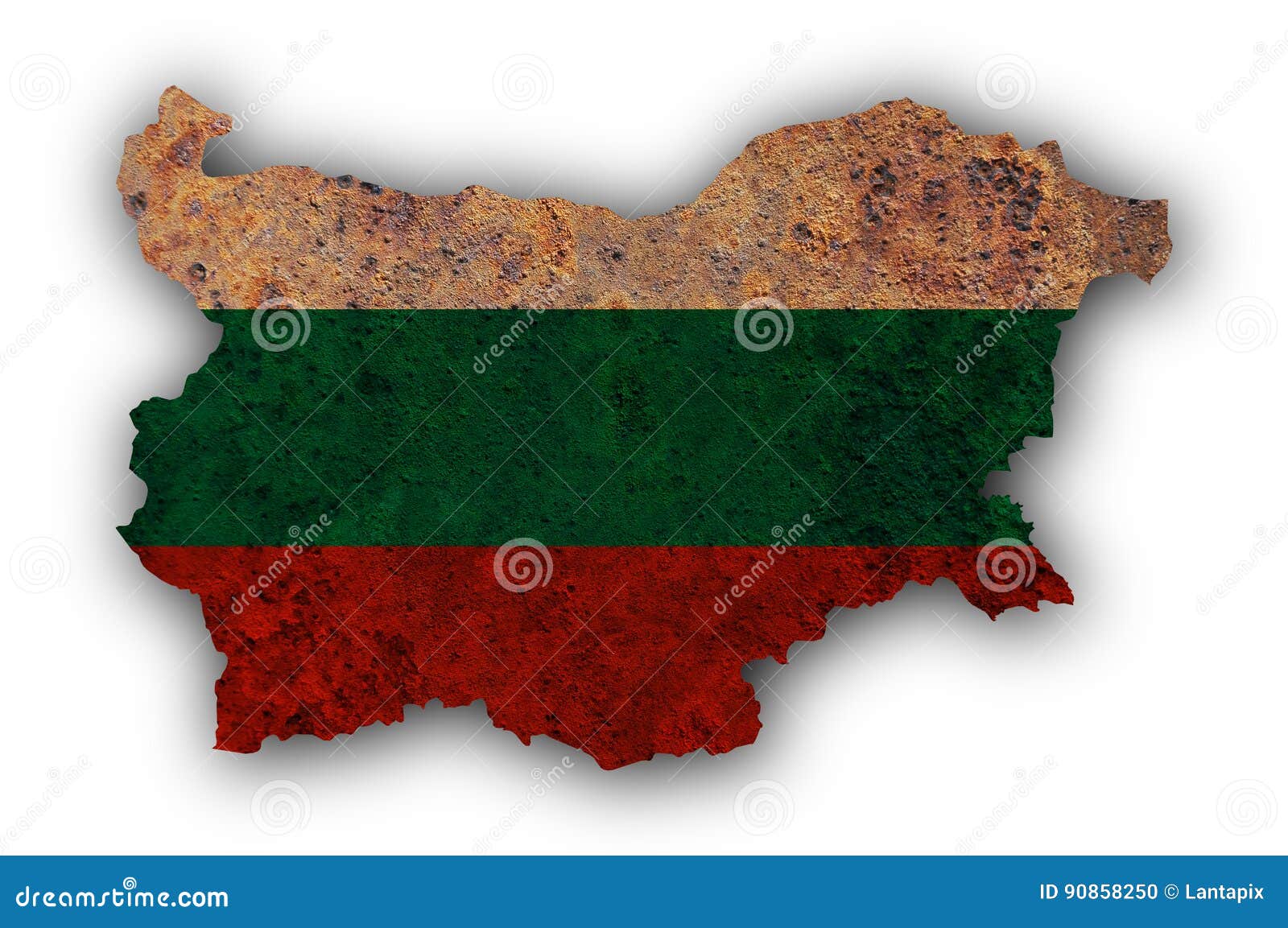 Textured Map of Bulgaria in Nice Colors Stock Illustration ...