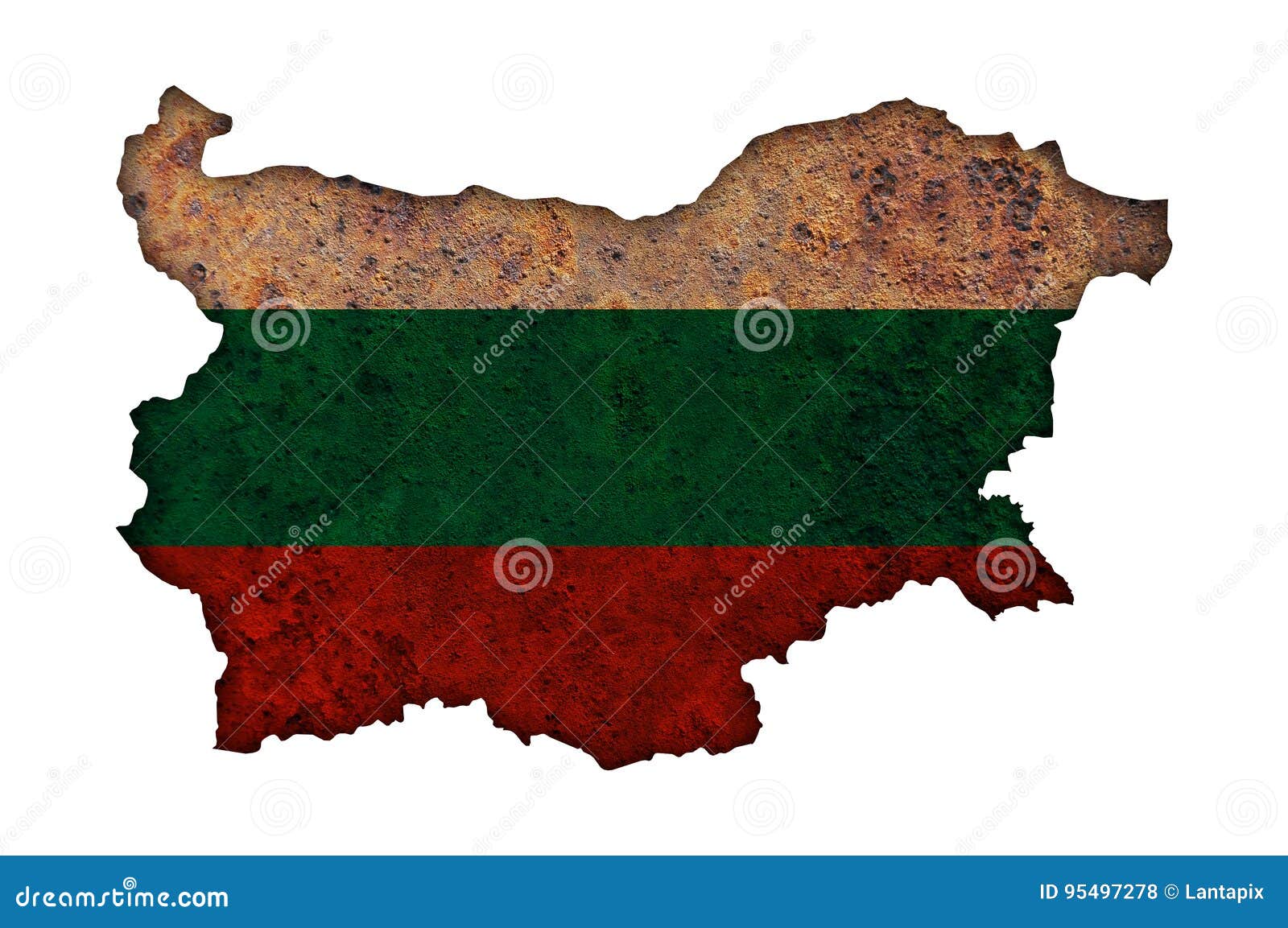 Textured Map of Bulgaria in Nice Colors Stock Illustration ...