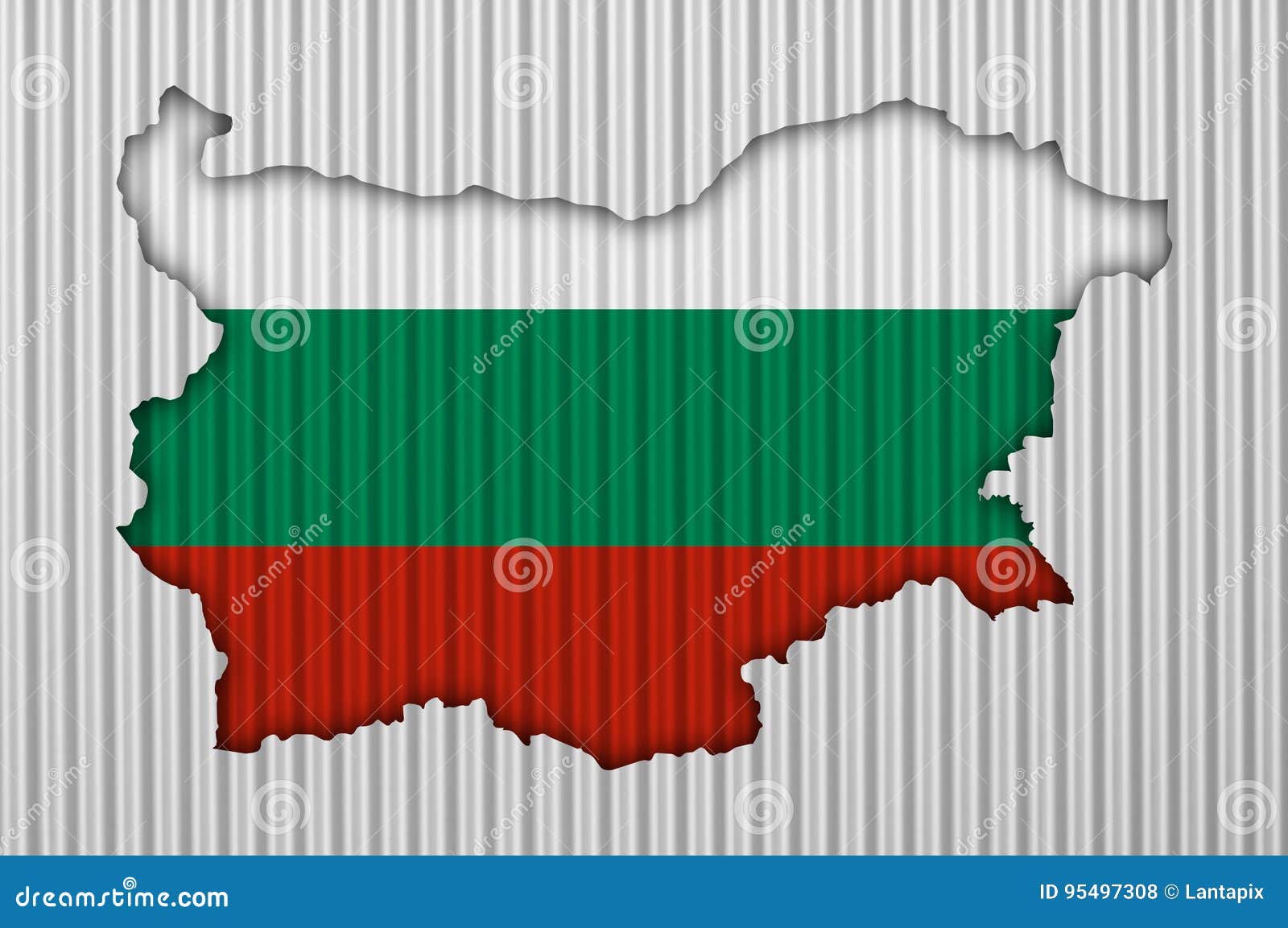 Textured Map of Bulgaria in Nice Colors Stock Illustration ...