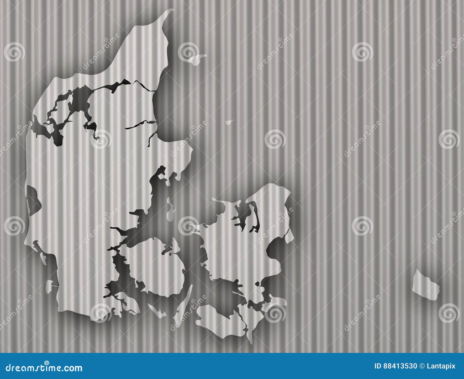 Textured Map of Denmark in Nice Colors Stock Illustration ...
