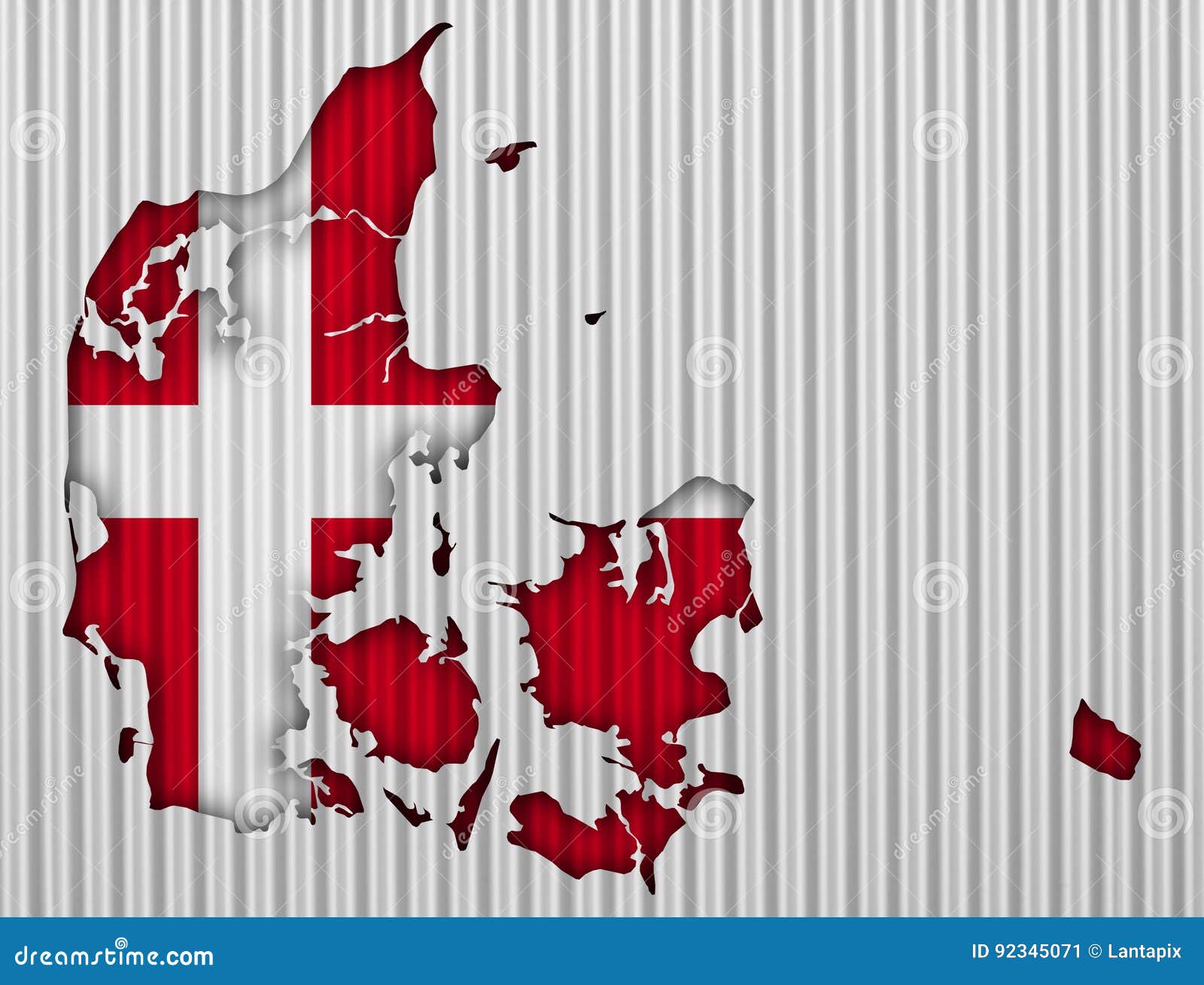 Textured Map of Denmark in Nice Colors Stock Illustration ...
