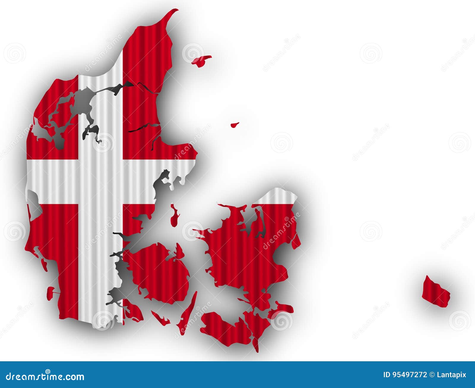 Textured Map of Denmark in Nice Colors Stock Illustration ...