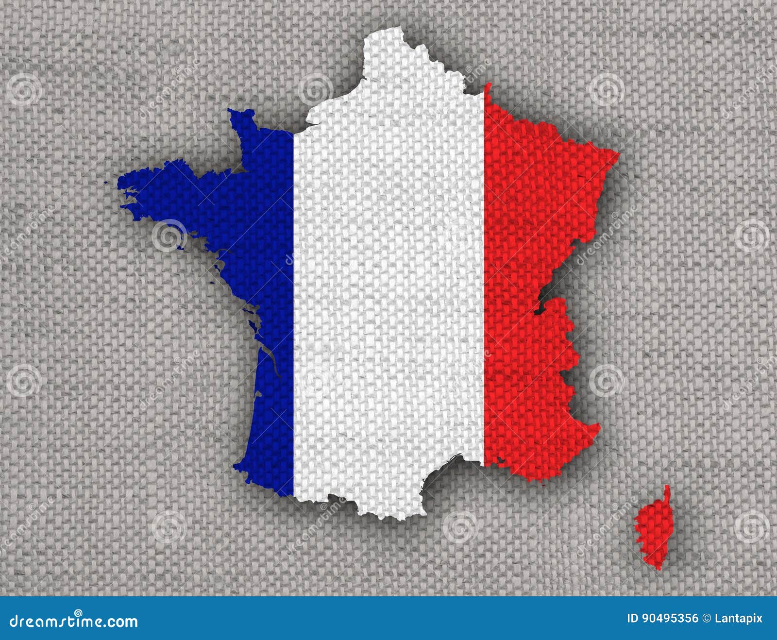 Textured Map of France in Nice Colors Stock Photo - Image of france ...