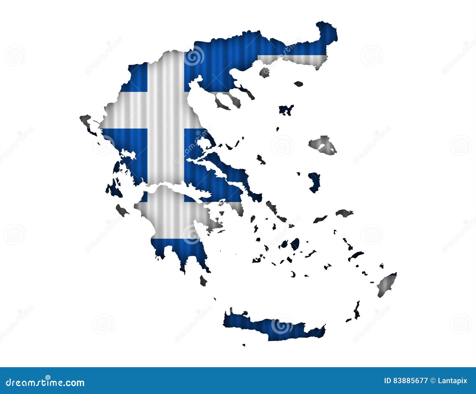 Textured Map of Greece in Nice Colors Stock Illustration - Illustration ...