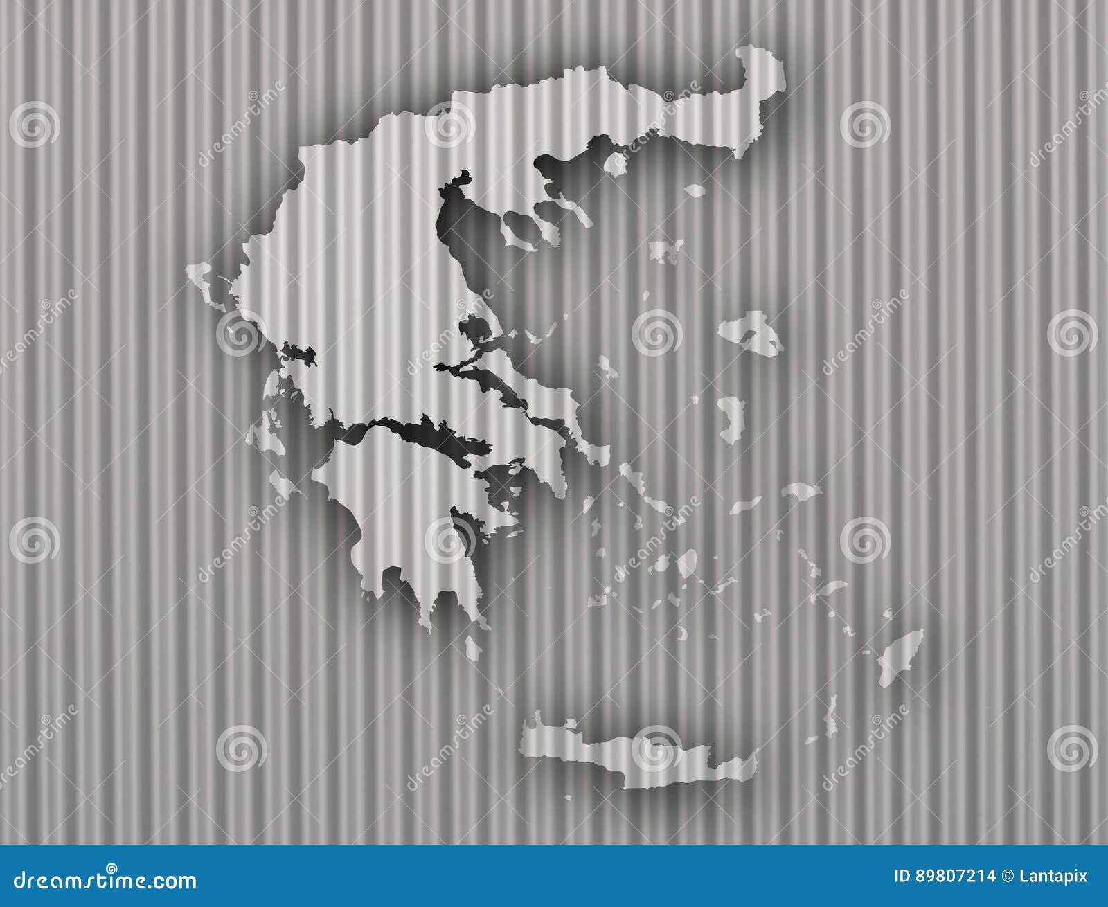 Textured Map of Greece in Nice Colors Stock Illustration - Illustration ...