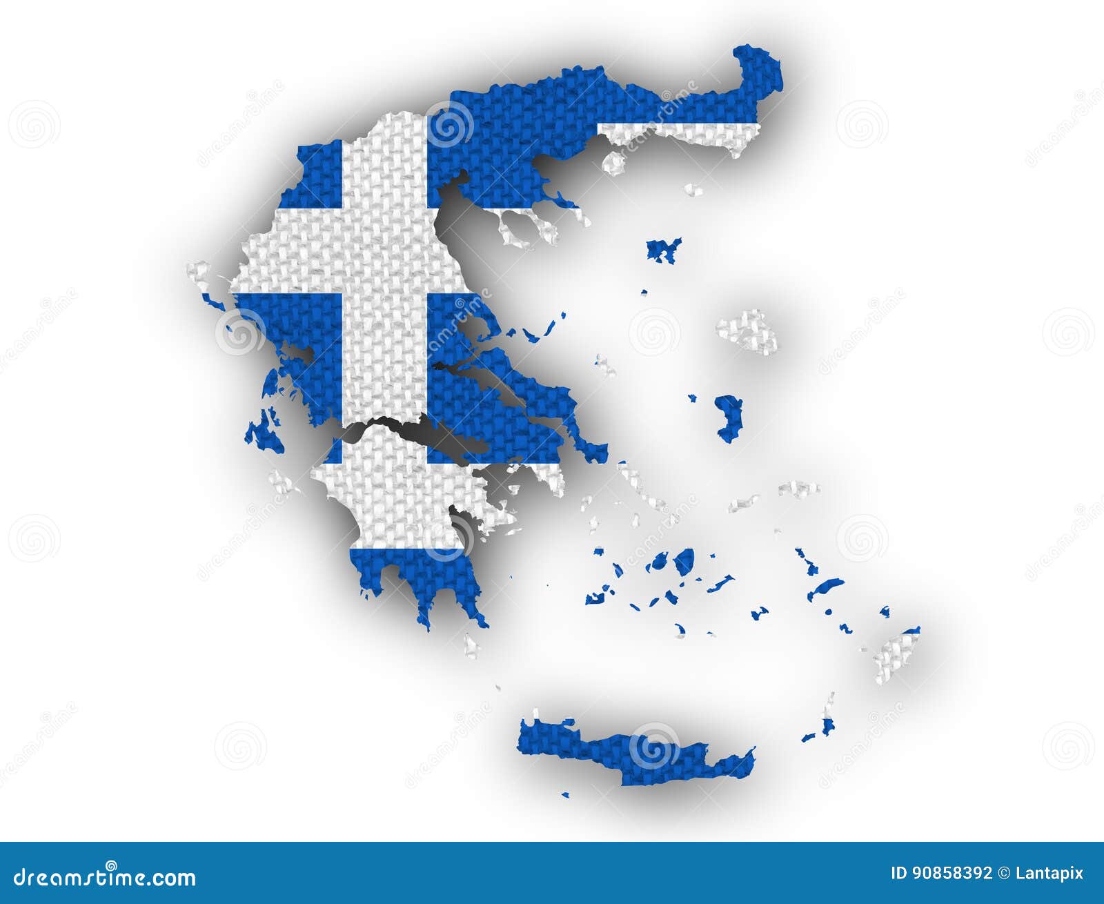 Textured Map of Greece in Nice Colors Stock Illustration - Illustration ...
