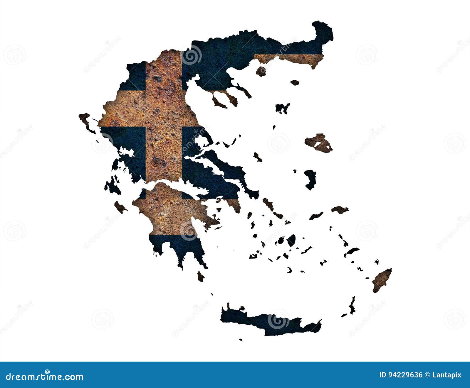 Textured Map of Greece in Nice Colors Stock Photo - Image of ensign ...