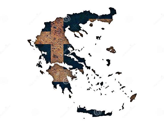 Textured Map of Greece in Nice Colors Stock Photo - Image of ensign ...
