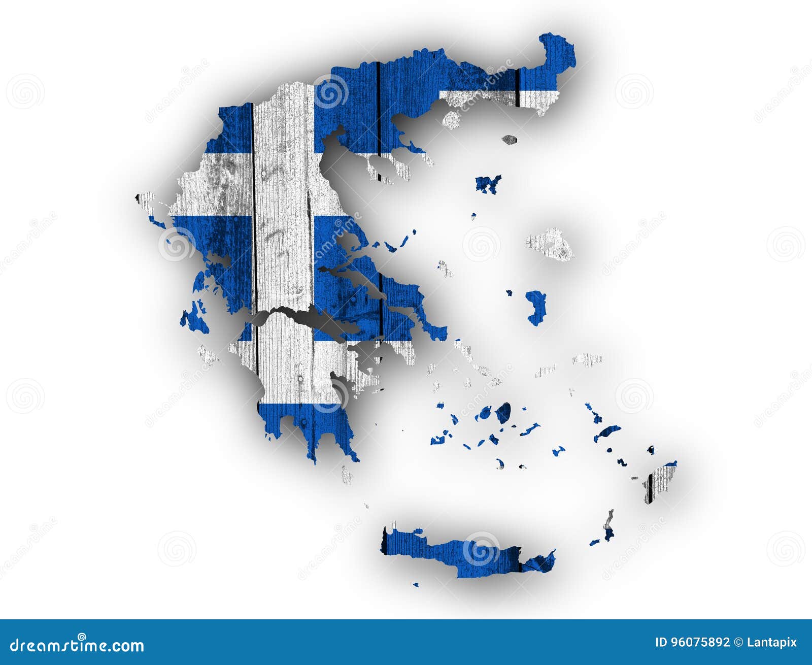 Textured Map of Greece in Nice Colors Stock Illustration - Illustration ...
