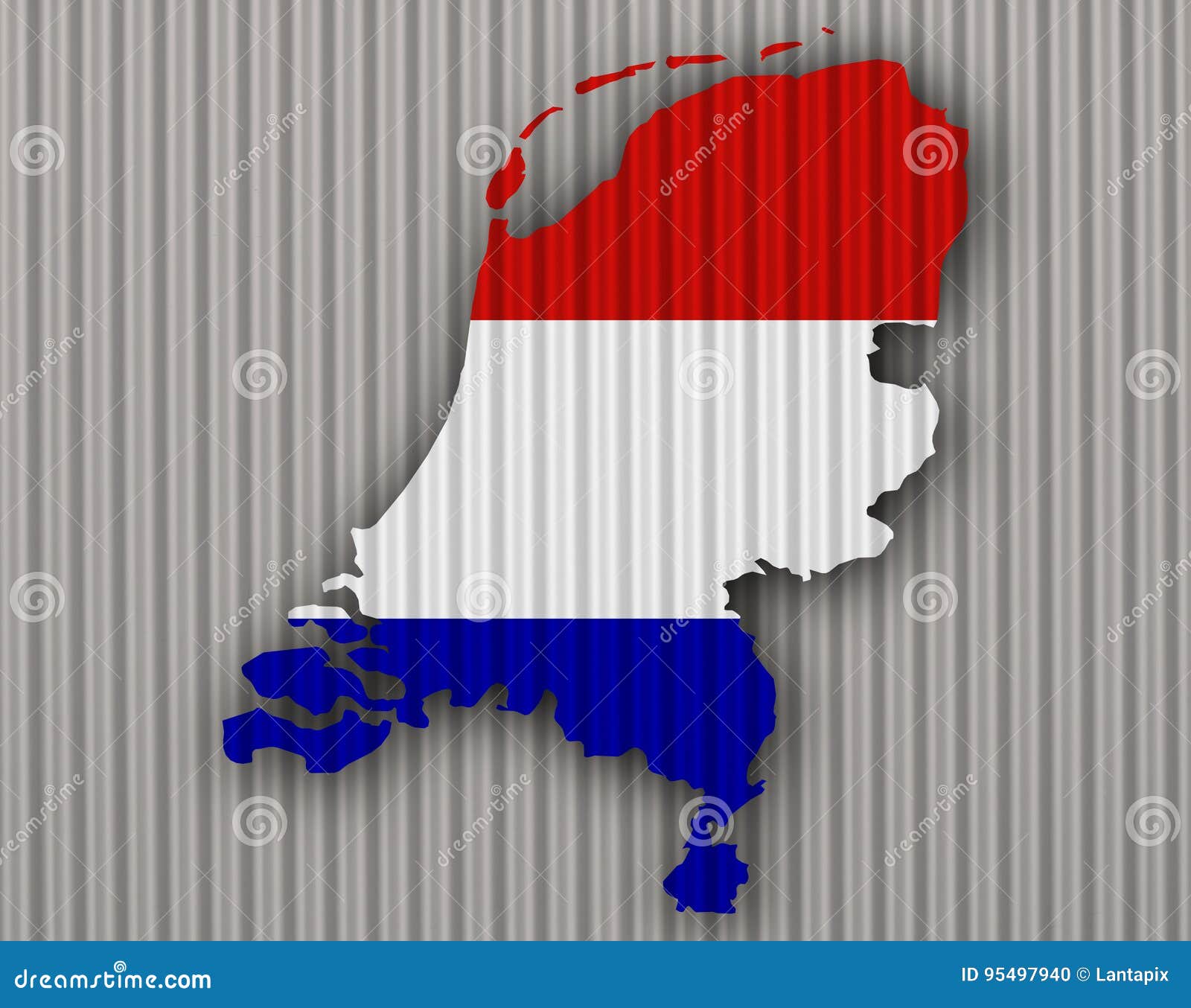 Textured Map of the Netherlands in Nice Colors Stock Illustration ...