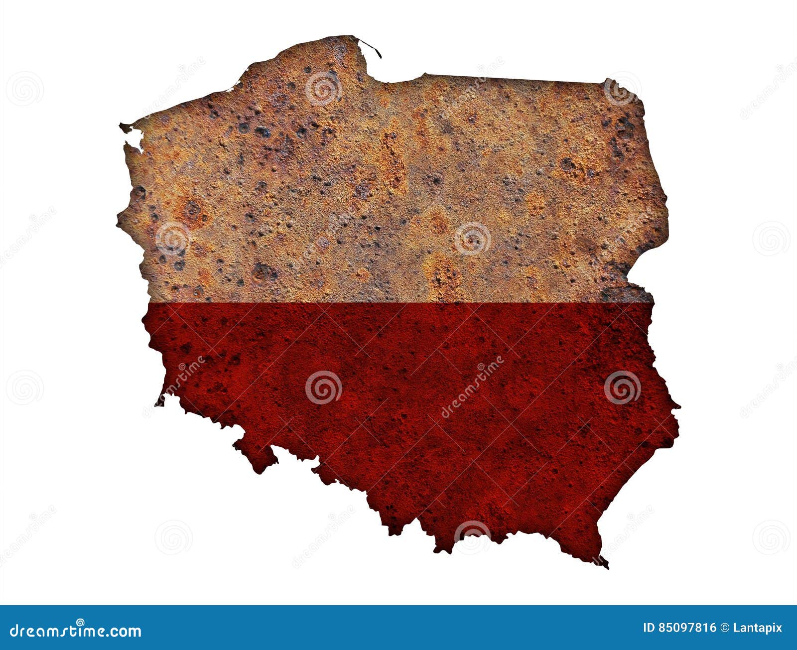 Textured Map of Poland in Nice Colors Stock Illustration - Illustration ...