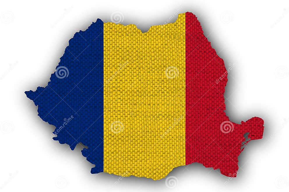 Textured Map of Romania in Nice Colors Stock Image - Image of ...