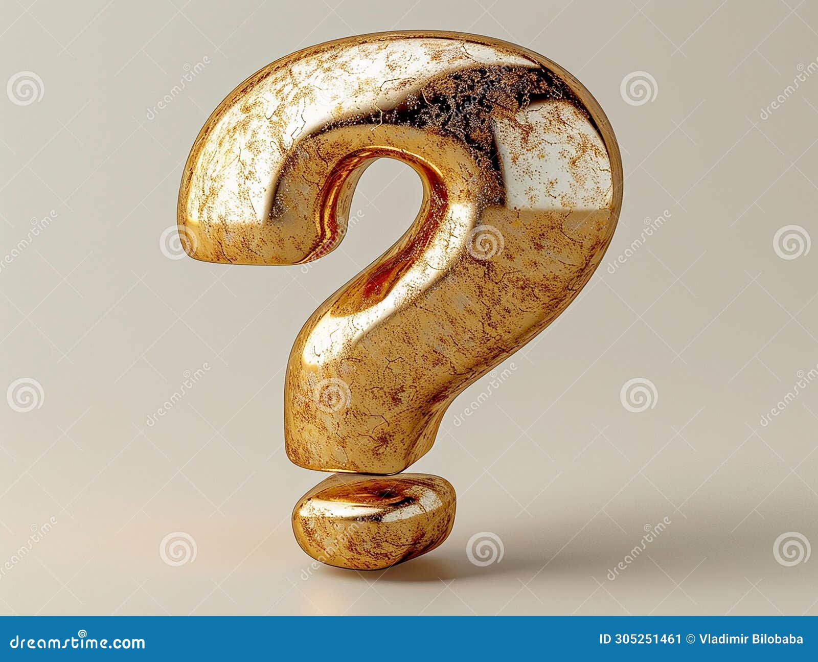 Textured Metal 3D Question Mark on a Light Background Stock ...