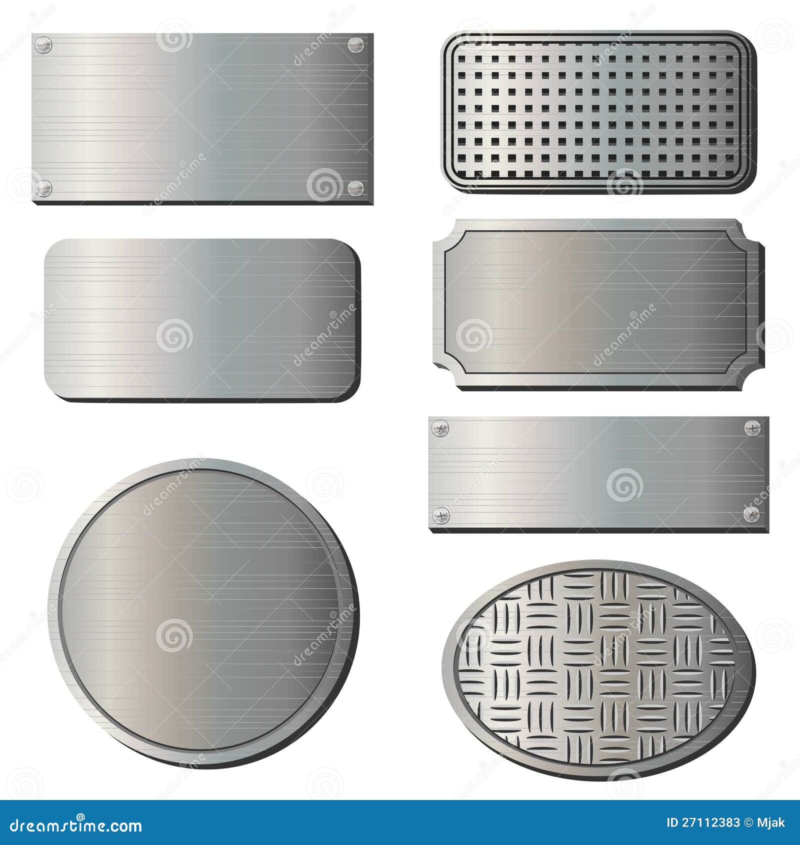 Textured metal plates stock vector. Illustration of board - 27112383