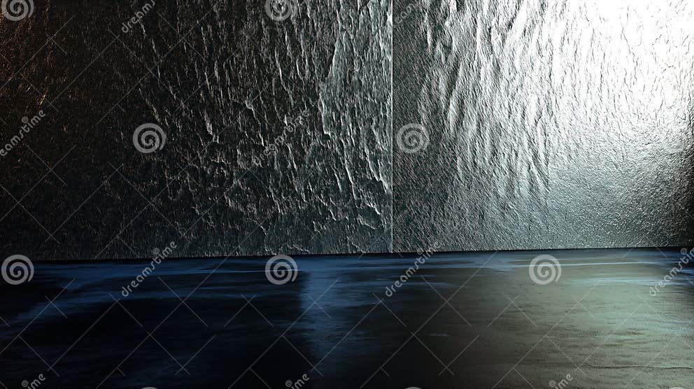 Textured Metallic Wall with Reflective Surface in Minimalist Interior ...