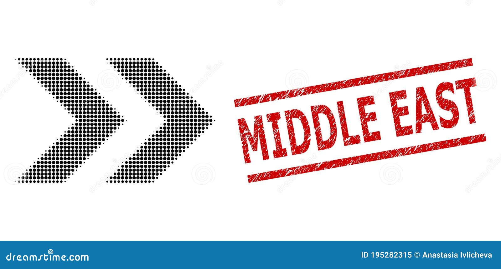 Textured Middle East Seal and Halftone Dotted Shift Right Stock Vector ...