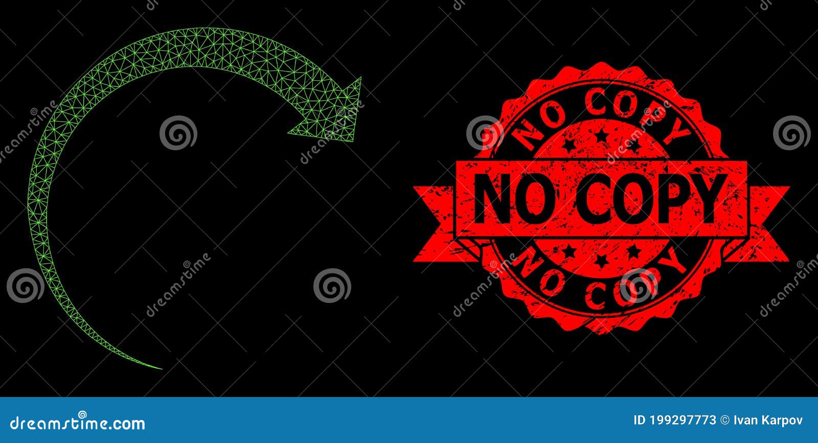Textured No Copy Seal and Web Mesh Rotate Forward Stock Vector ...