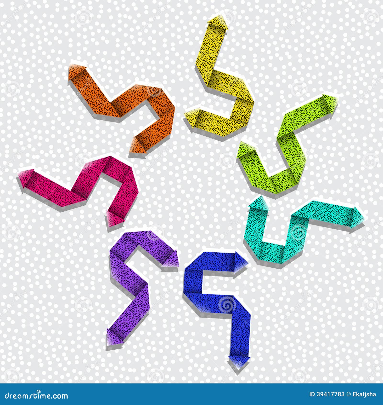 Origami Arrows Made Of Folding Paper Cartoon Vector | CartoonDealer.com ...