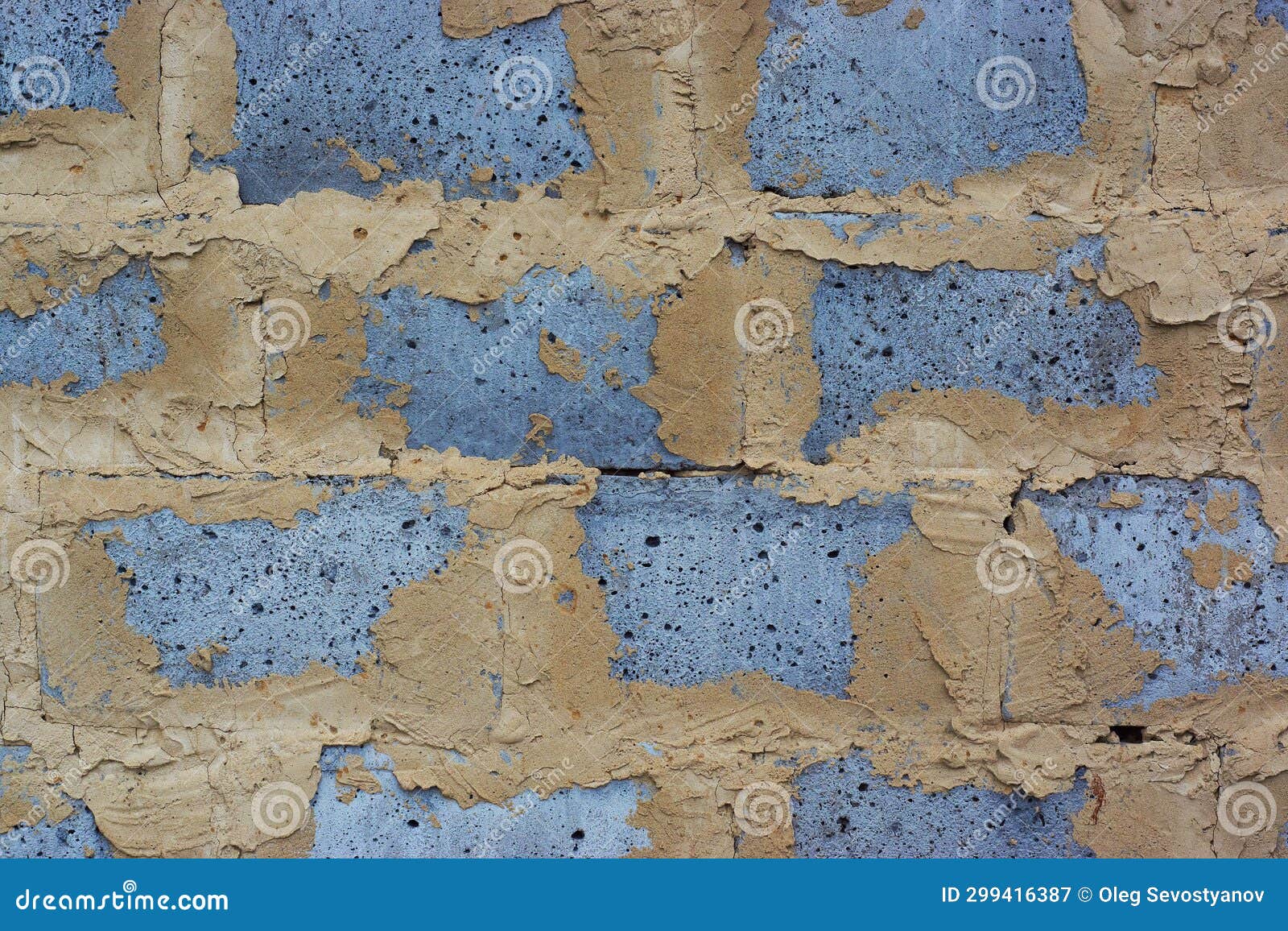 Texture of Concrete Wall and Clay Mortar Stock Image - Image of ...
