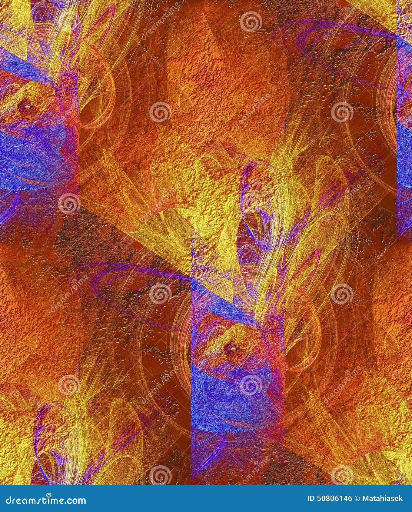 Textured Pattern in Orange, Yellow and Blue Stock Photo - Image of ...