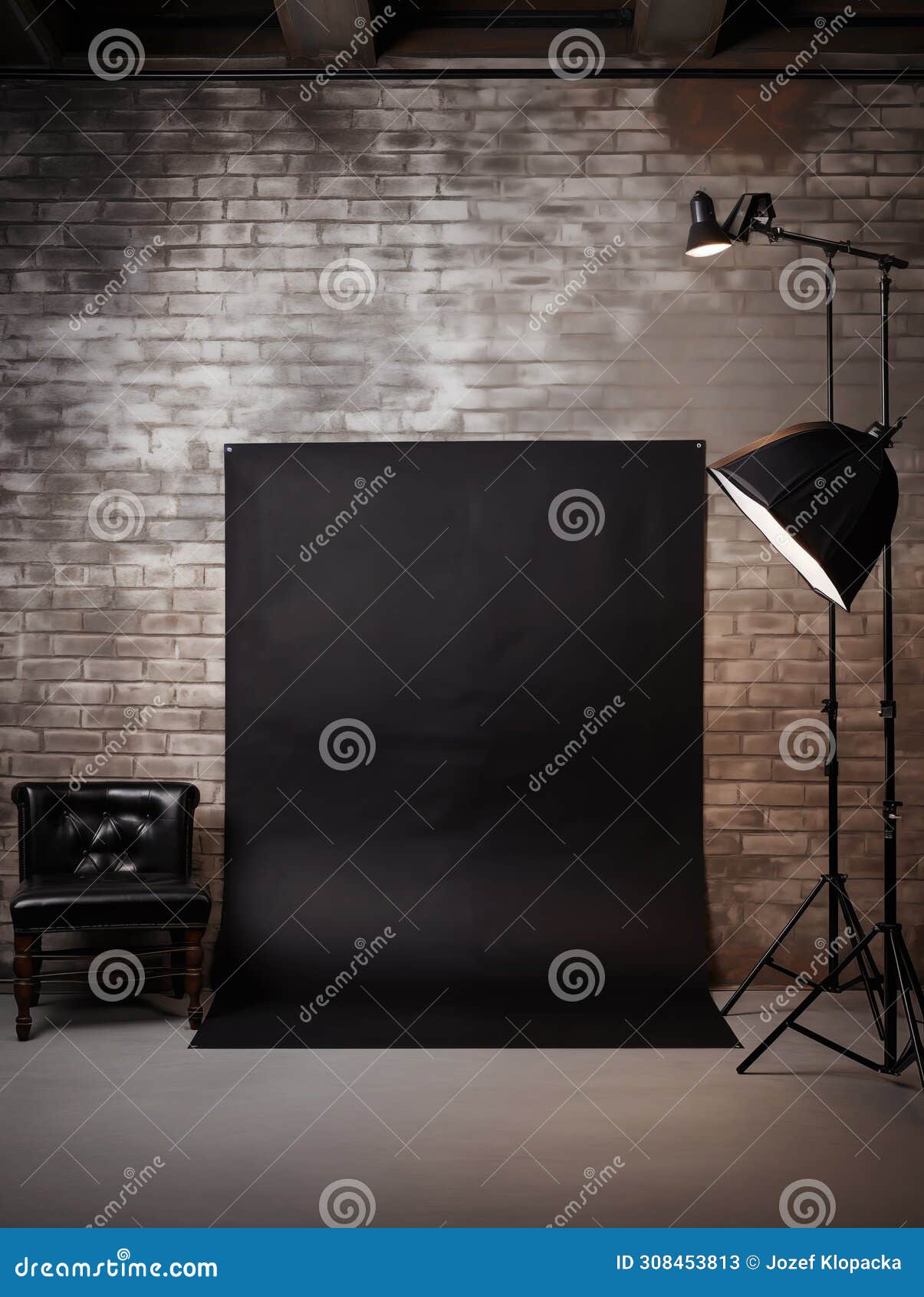 Textured Photo Atelier Background, with Atelier Softbox Lights on the ...