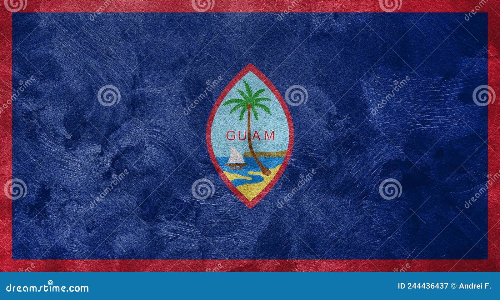 Textured Photo of the Flag of Guam Stock Illustration - Illustration of ...