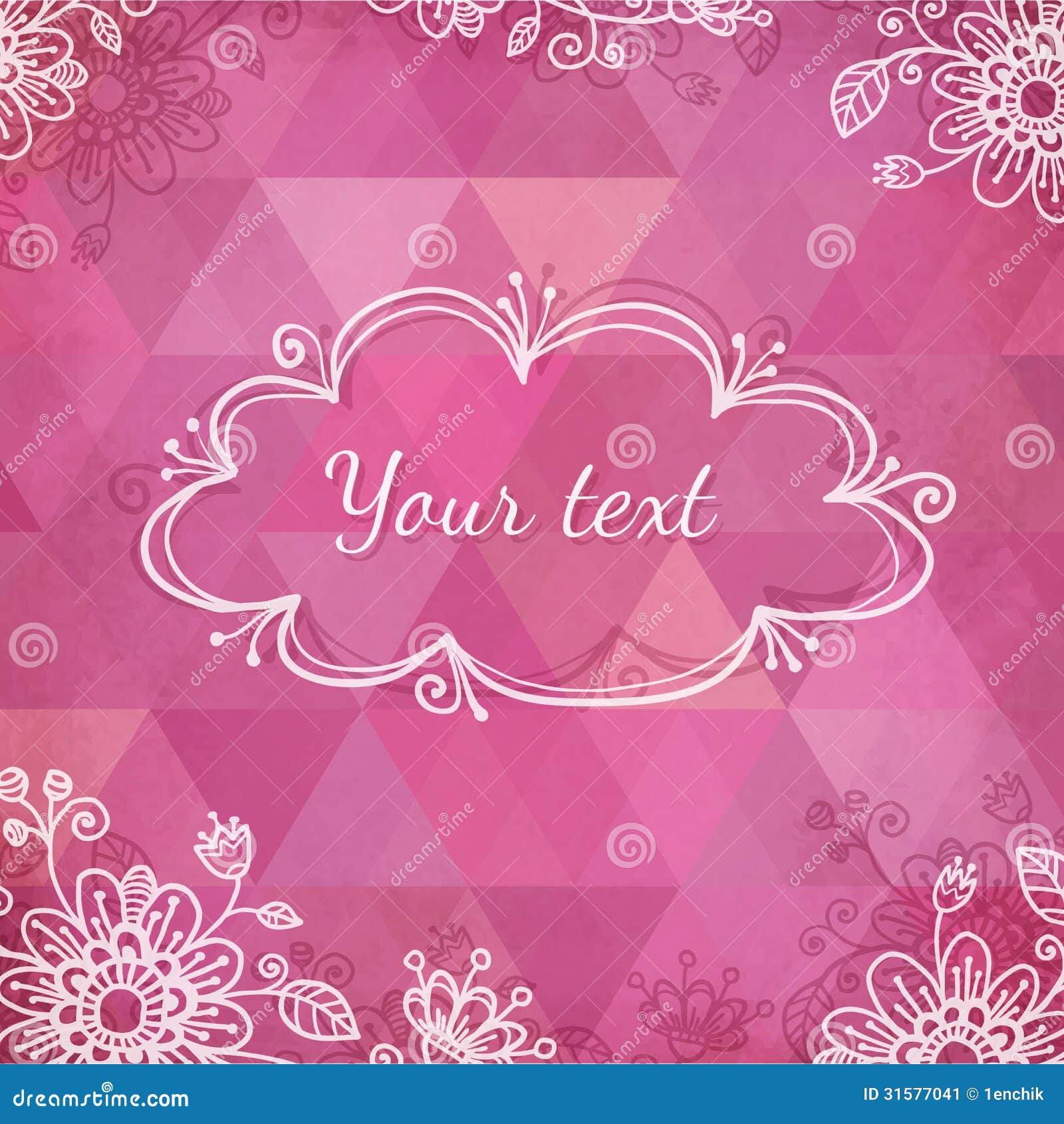 Textured Pink Vector Triangles Greeting Card Stock Vector ...