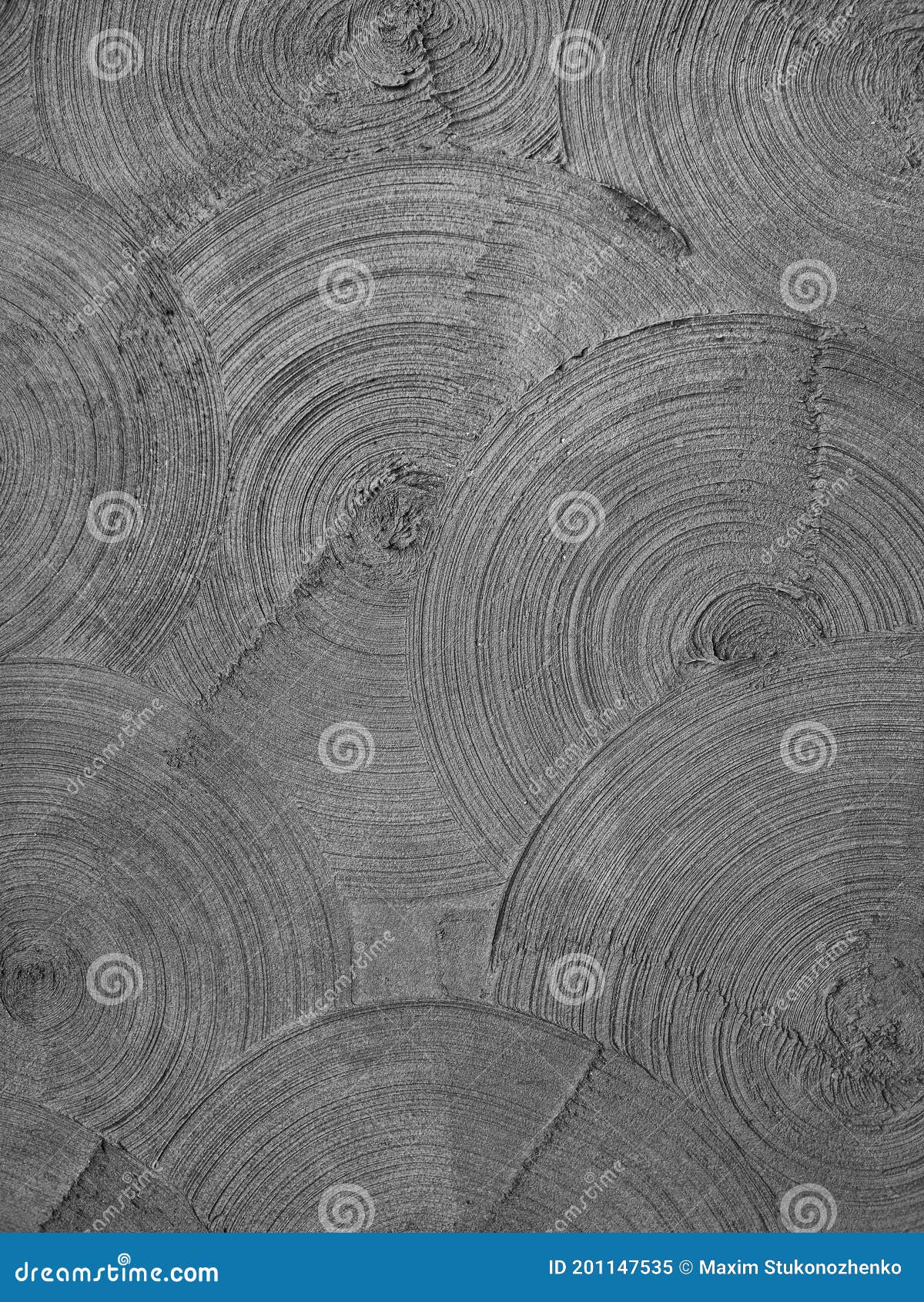 Textured Plaster in the Form of Intersecting Circles. Wall Decoration ...