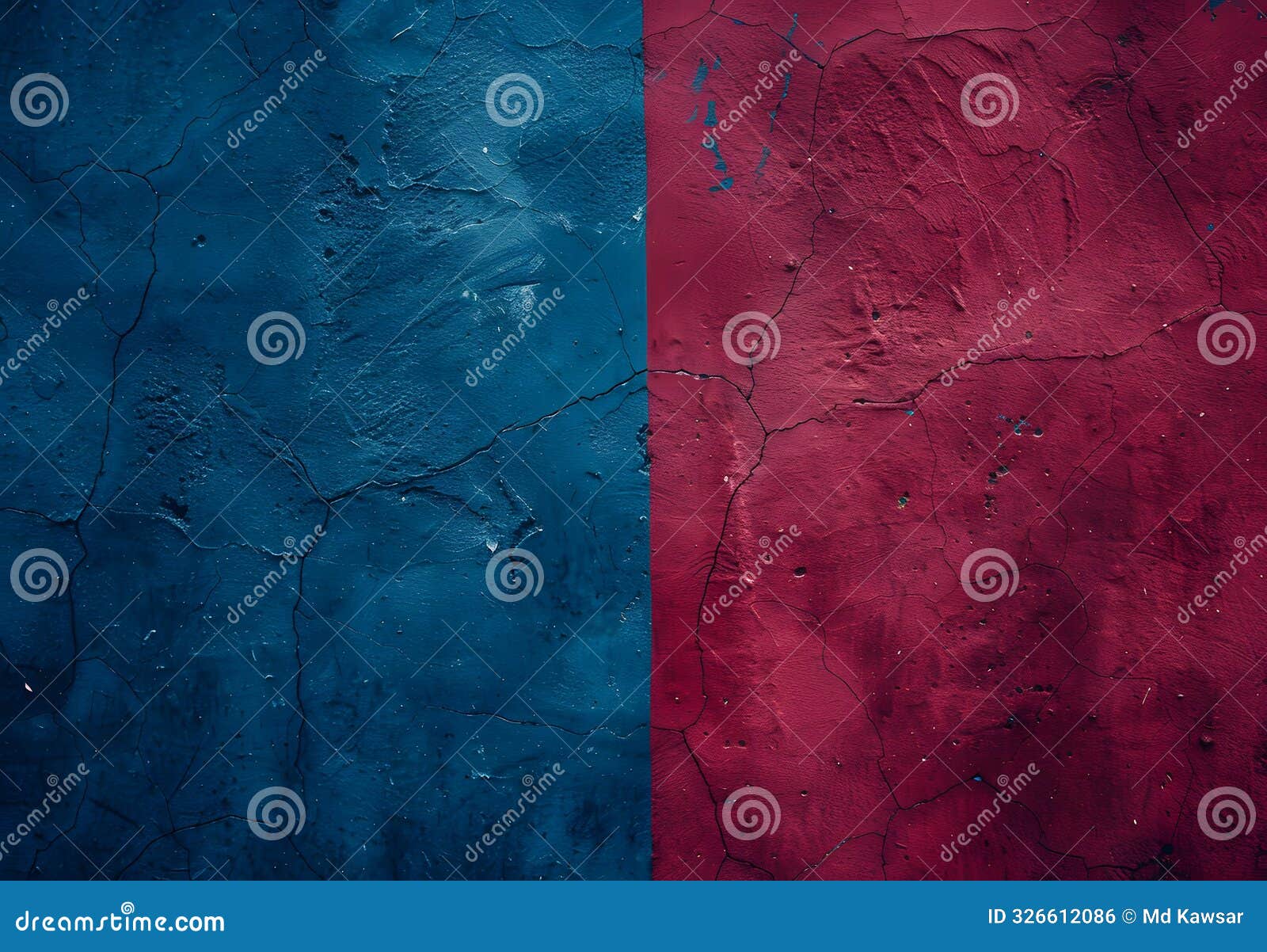 Textured Red and Blue Split Wall Background Stock Illustration ...