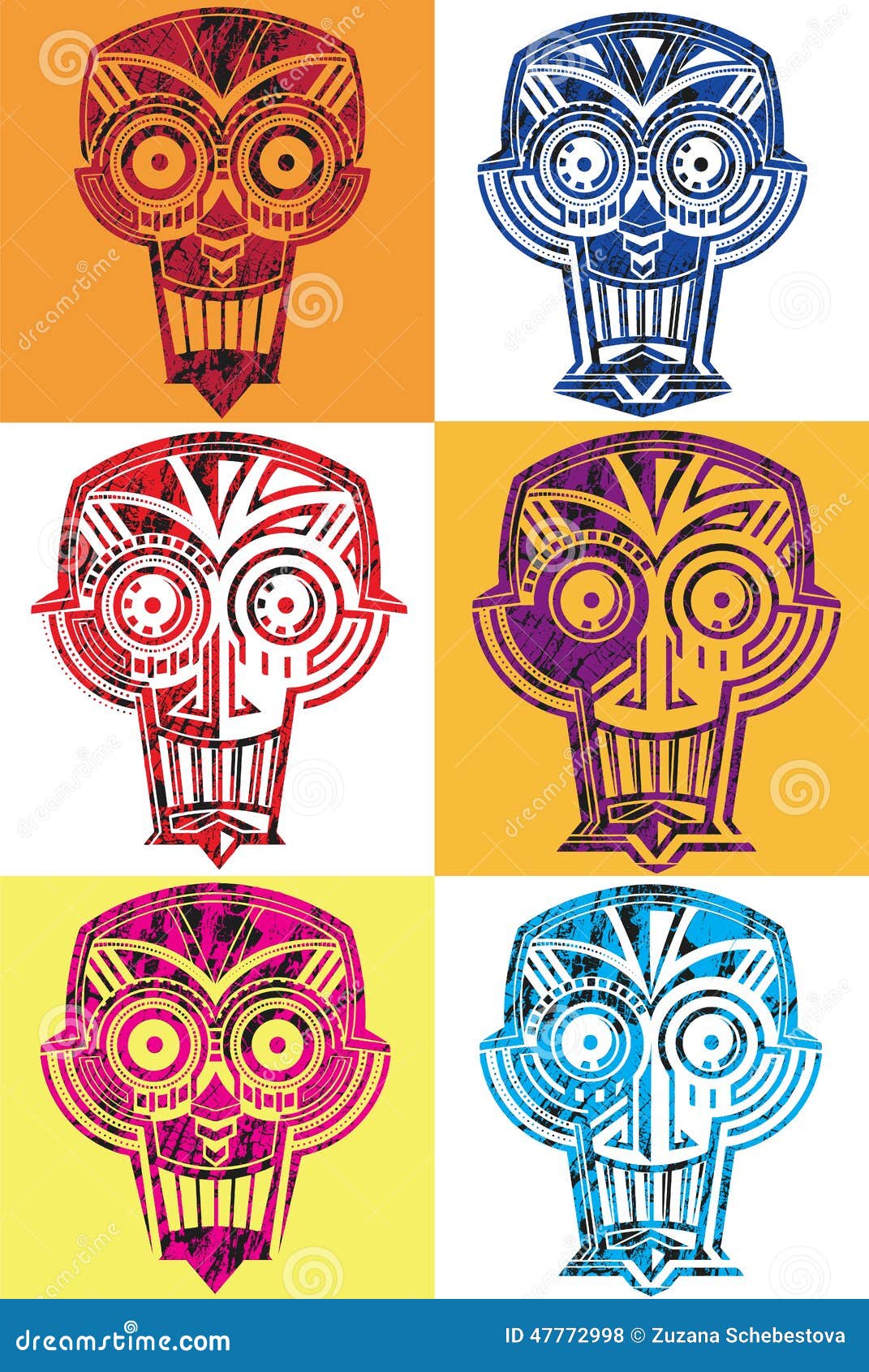 Textured Scary Skull Creature Symbol Stock Illustration - Illustration ...