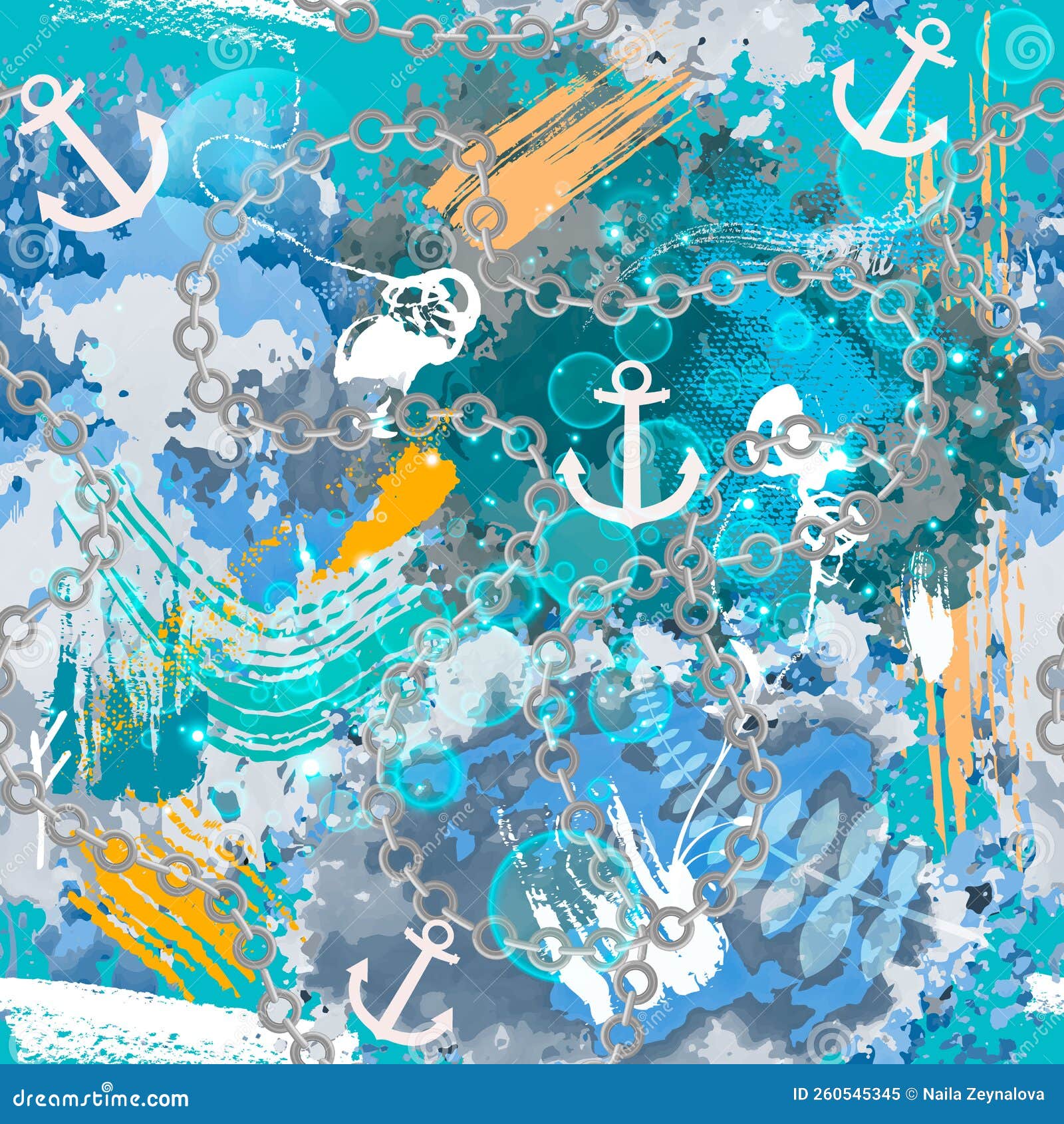 Textured Seamless Pattern. Modern Light Blue Watercolor Background ...