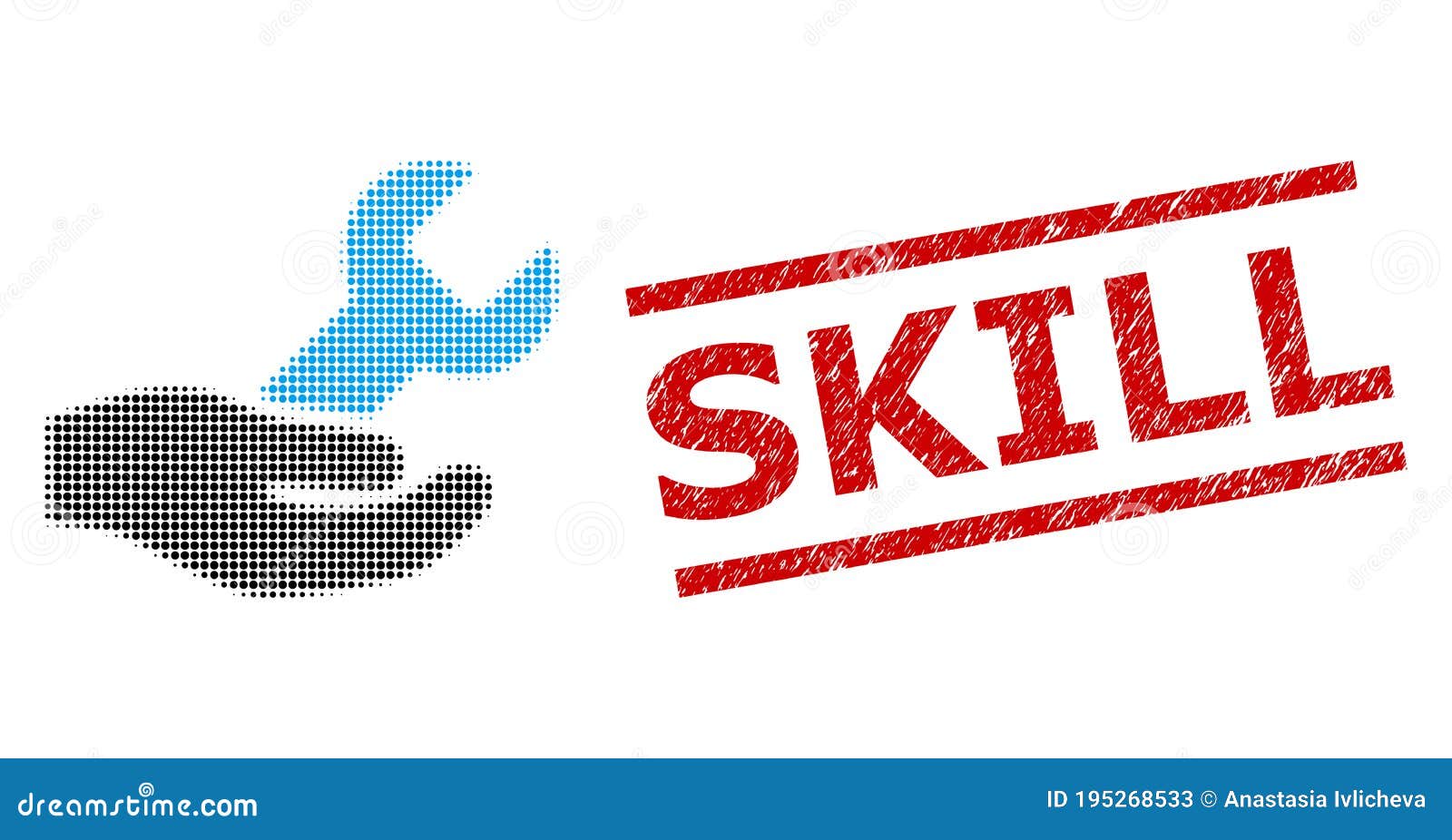Textured Skill Stamp and Halftone Dotted Repair Service Stock Vector ...