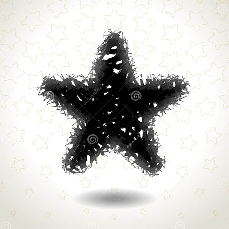 Textured Star Icon on Star Pattern, Messy and Disorderly Stock Vector ...