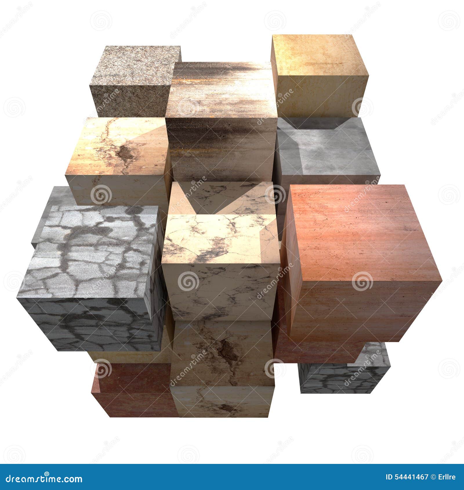 Textured stone cubes stock illustration. Illustration of scratched ...
