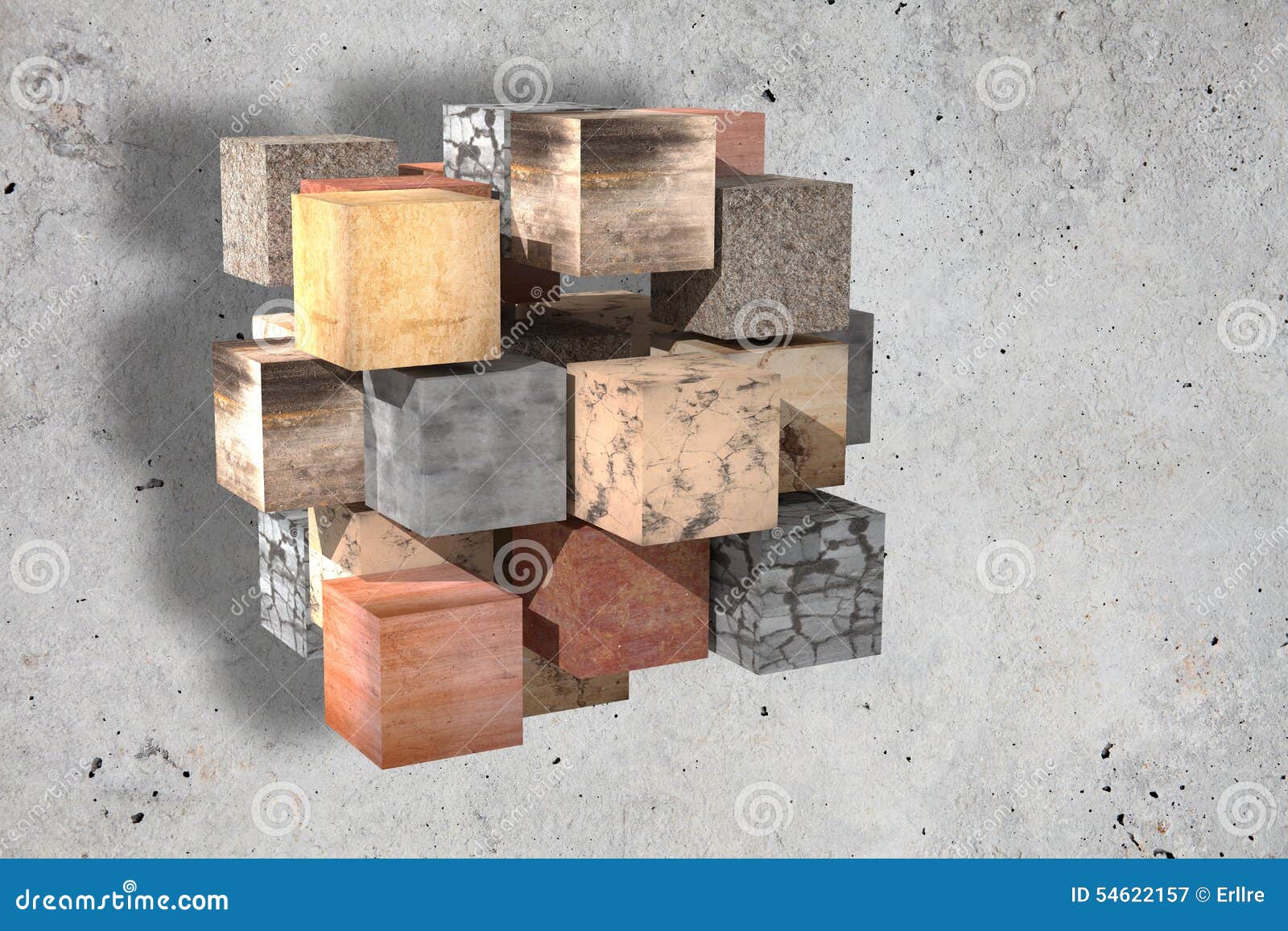 Textured stone cubes stock illustration. Illustration of industrial ...