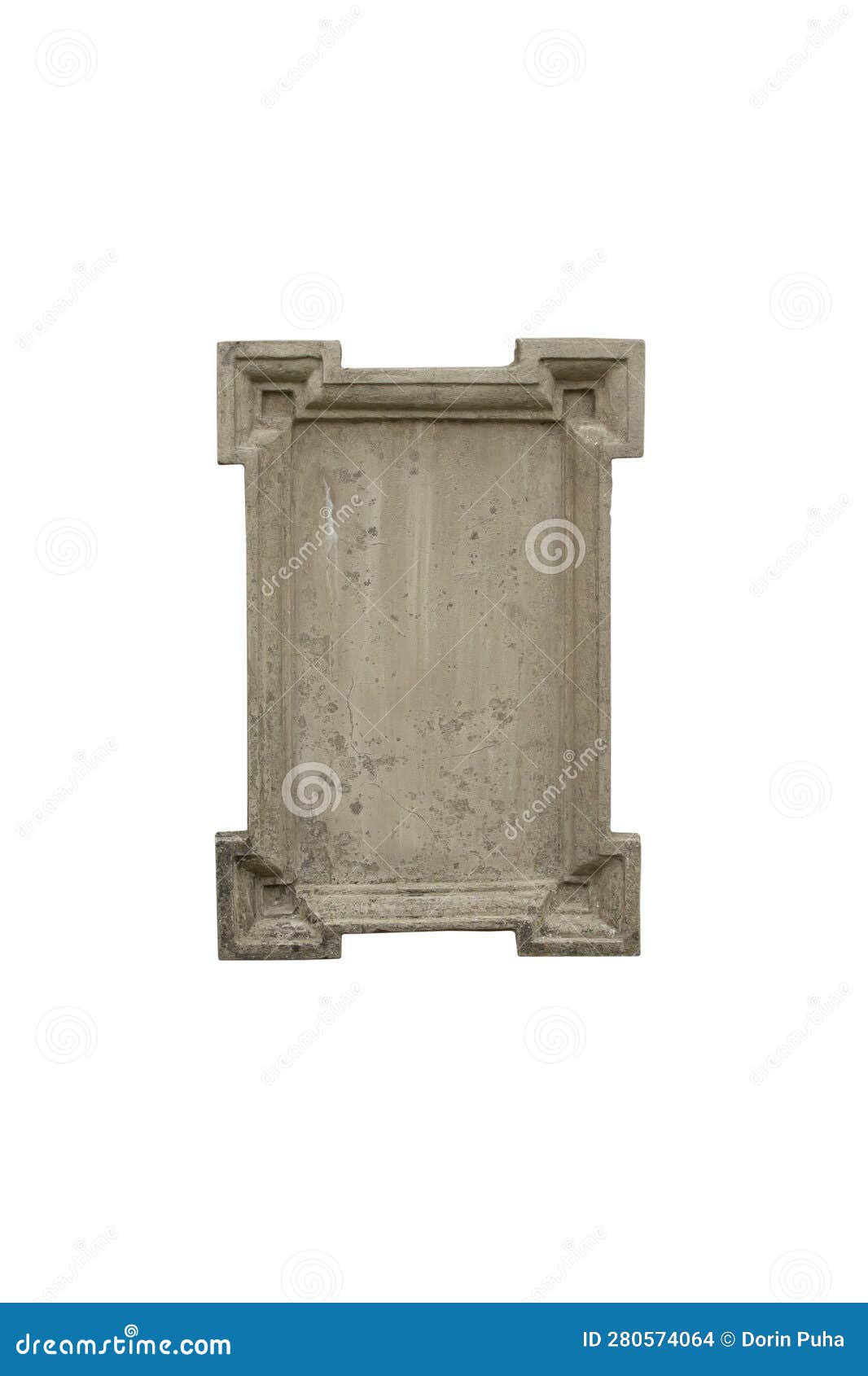 Textured Stone Tile with Rectangular Graphic Ornaments, Abstract ...