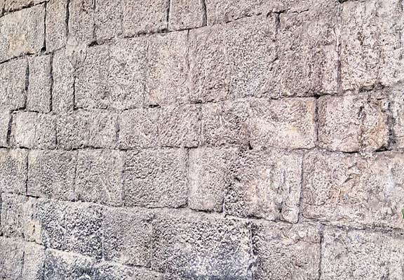 Textured Stone Wall of Aged Grey Stone with Rough Textures Stock Photo - Image of cobblestone ...