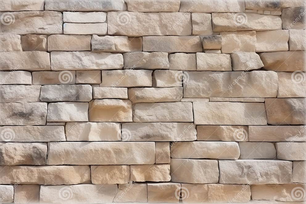 Textured Stone Wall Brick with a Seamless Pattern of Sandstone Facade ...