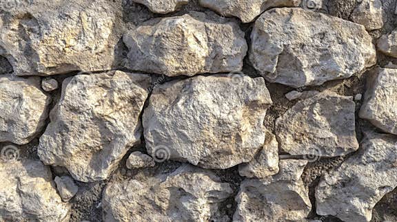 A Textured Stone Wall of Irregular Shaped Rocks Stock Illustration ...