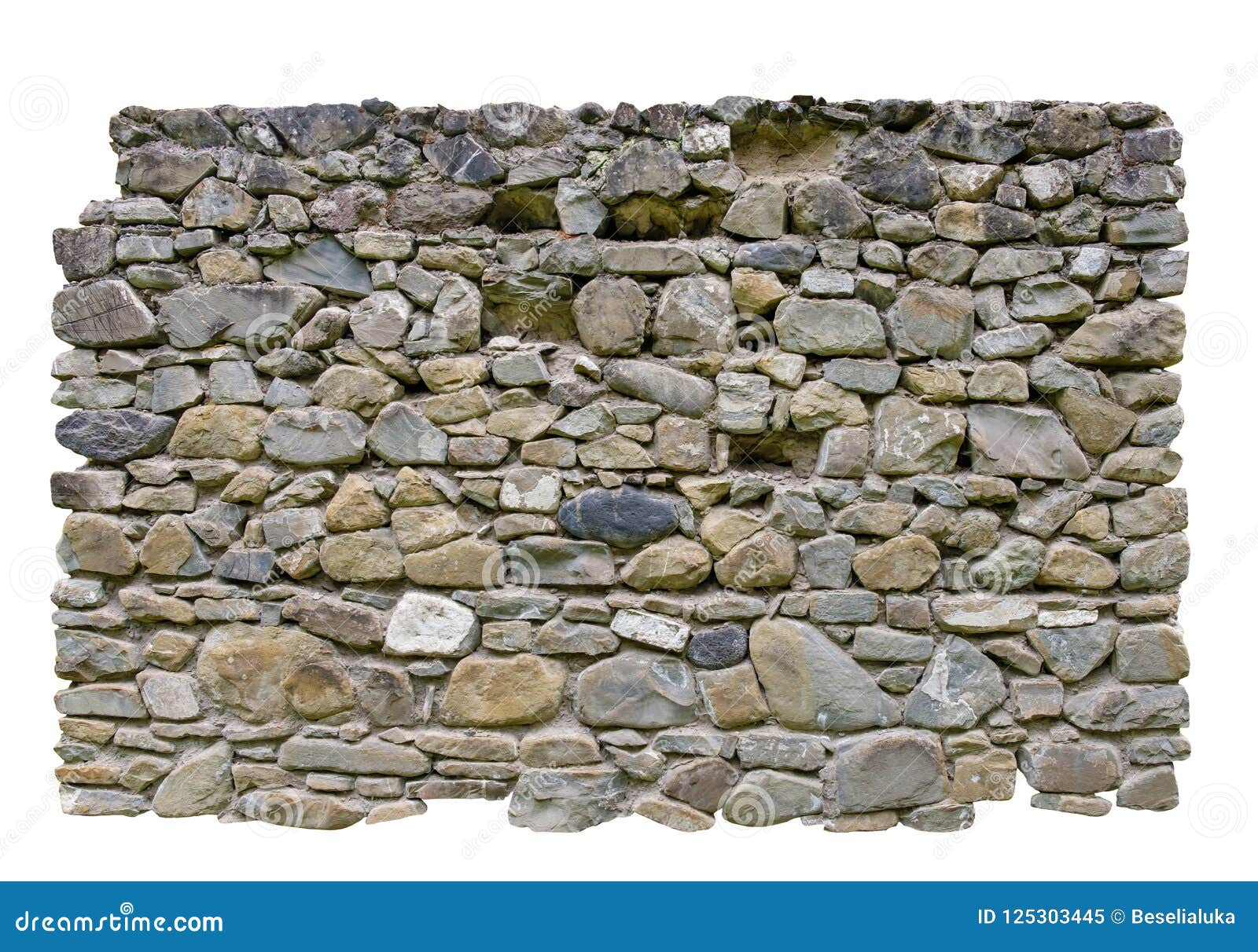 Stone wall stock image. Image of rock, isolated, aged - 125303445