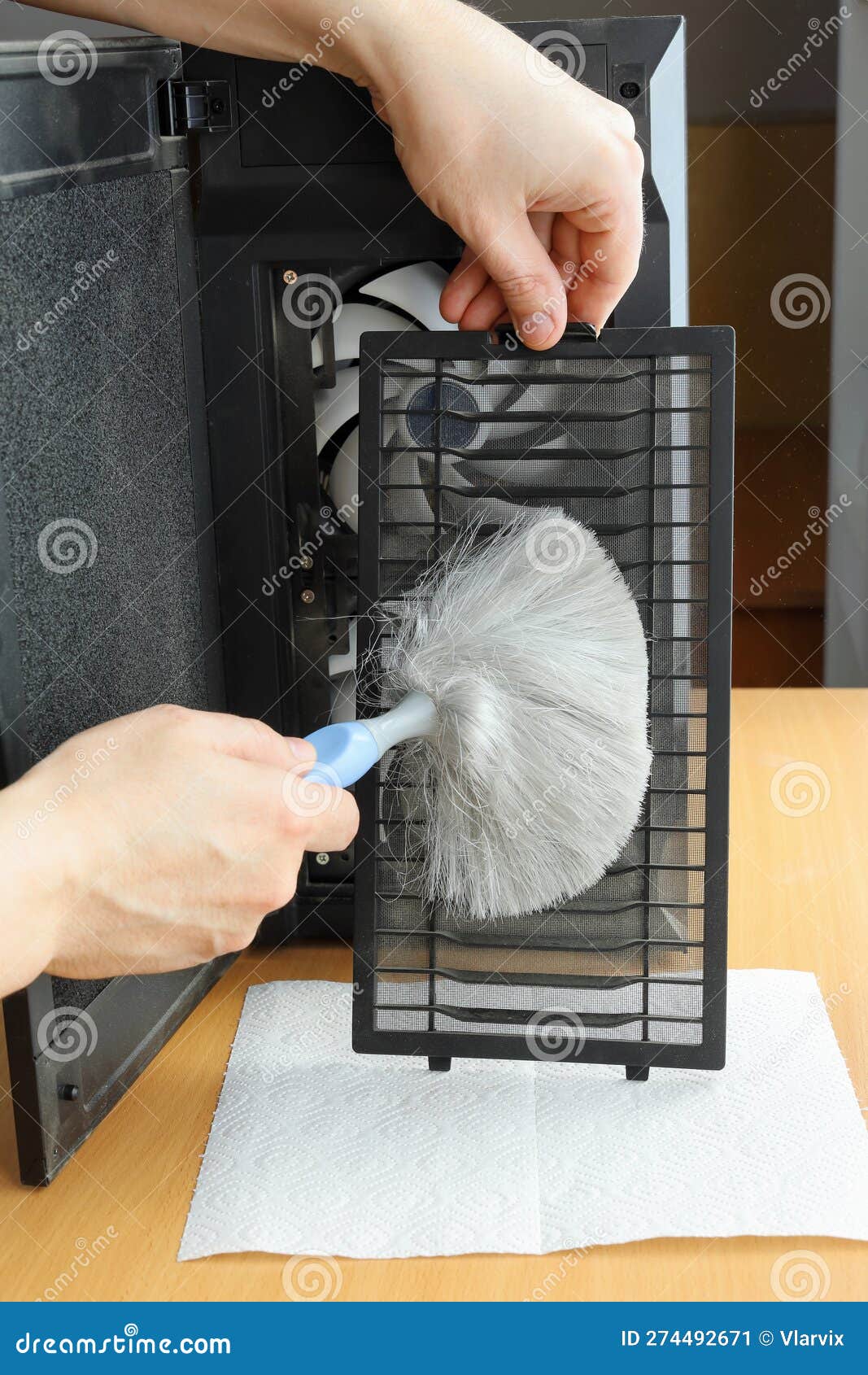 Computer Dust Filter, Cooling System, Soft Brush Cleaning Stock Image ...