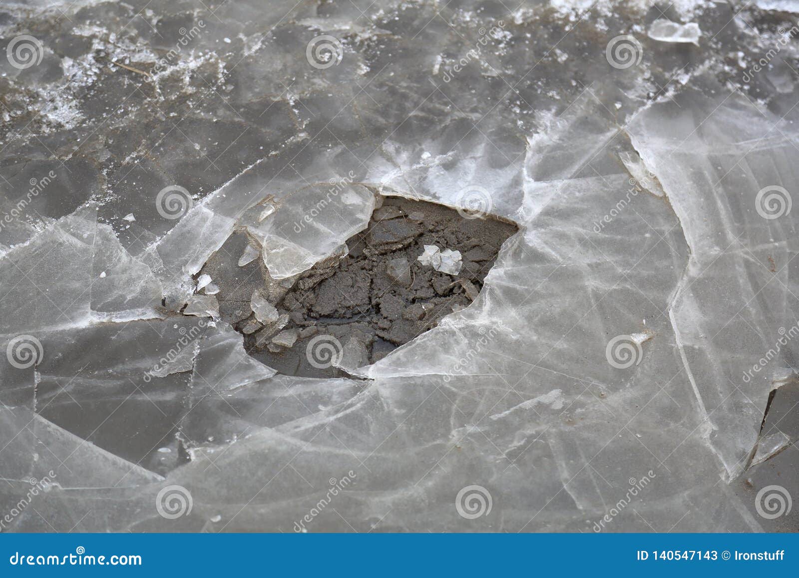 Ice on frozen ground stock image. Image of abstract - 140547143