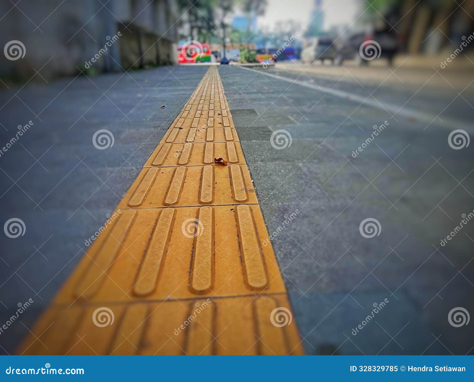 Textured Surface Indicator System on Road Sidewalks To Assist Blind Pedestrians Stock Image ...